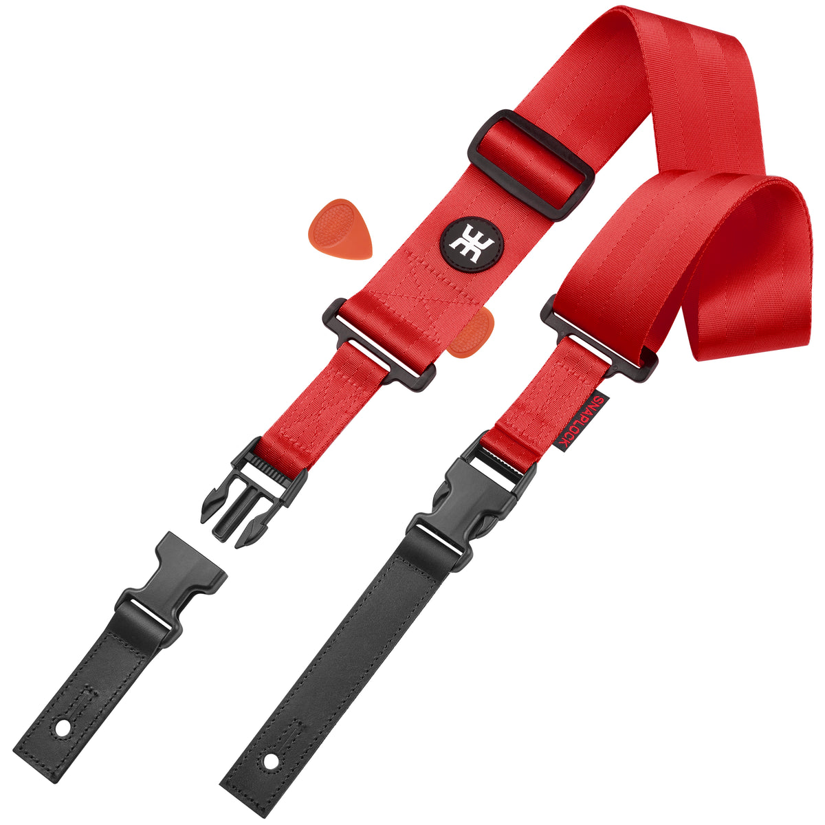 AMUMU SNAPLOCK Red Guitar Strap – Quick-Release, Heavy-Duty & Ultra Co